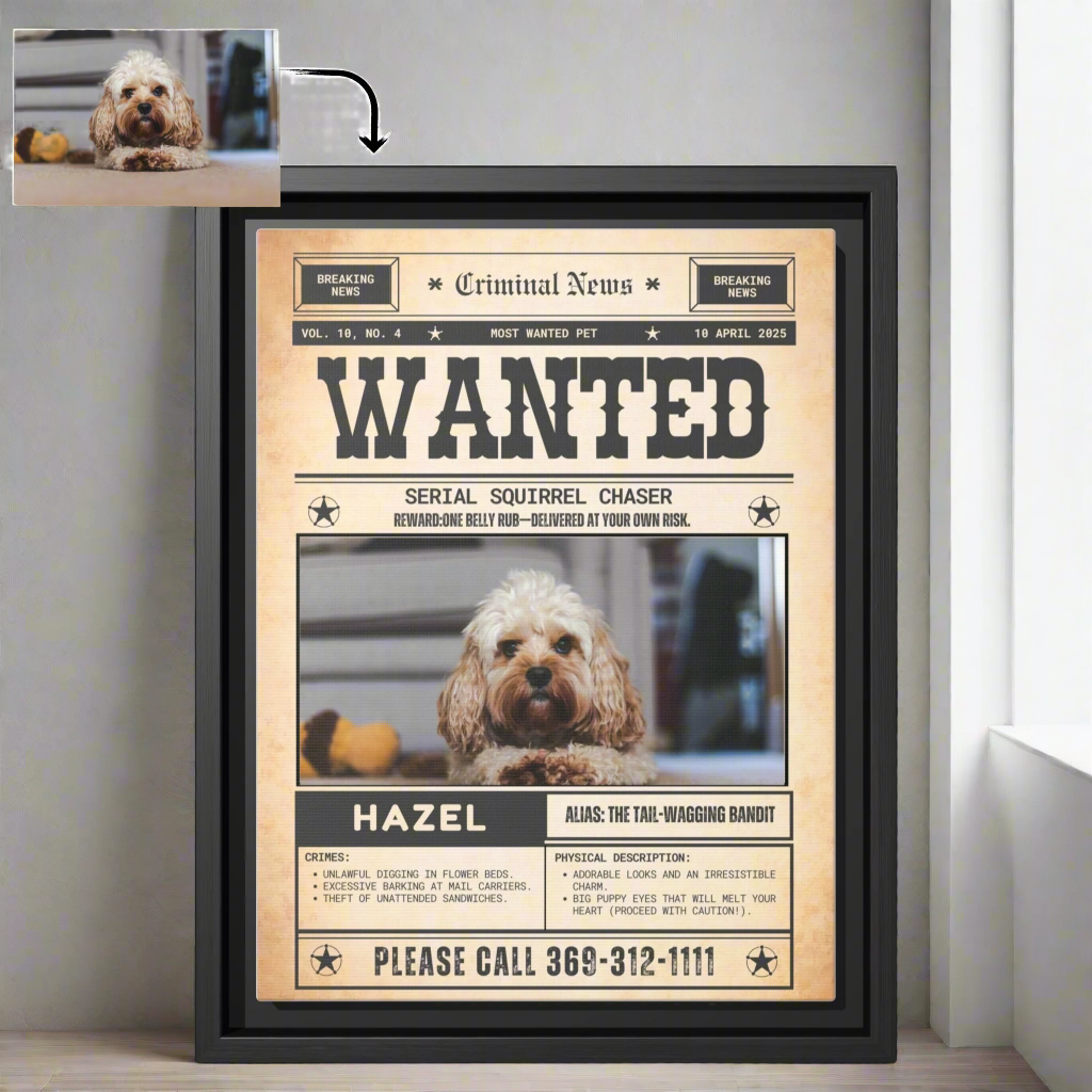 Wanted Poster Pet Portraits – Funny Art | Pawsitively Quirky